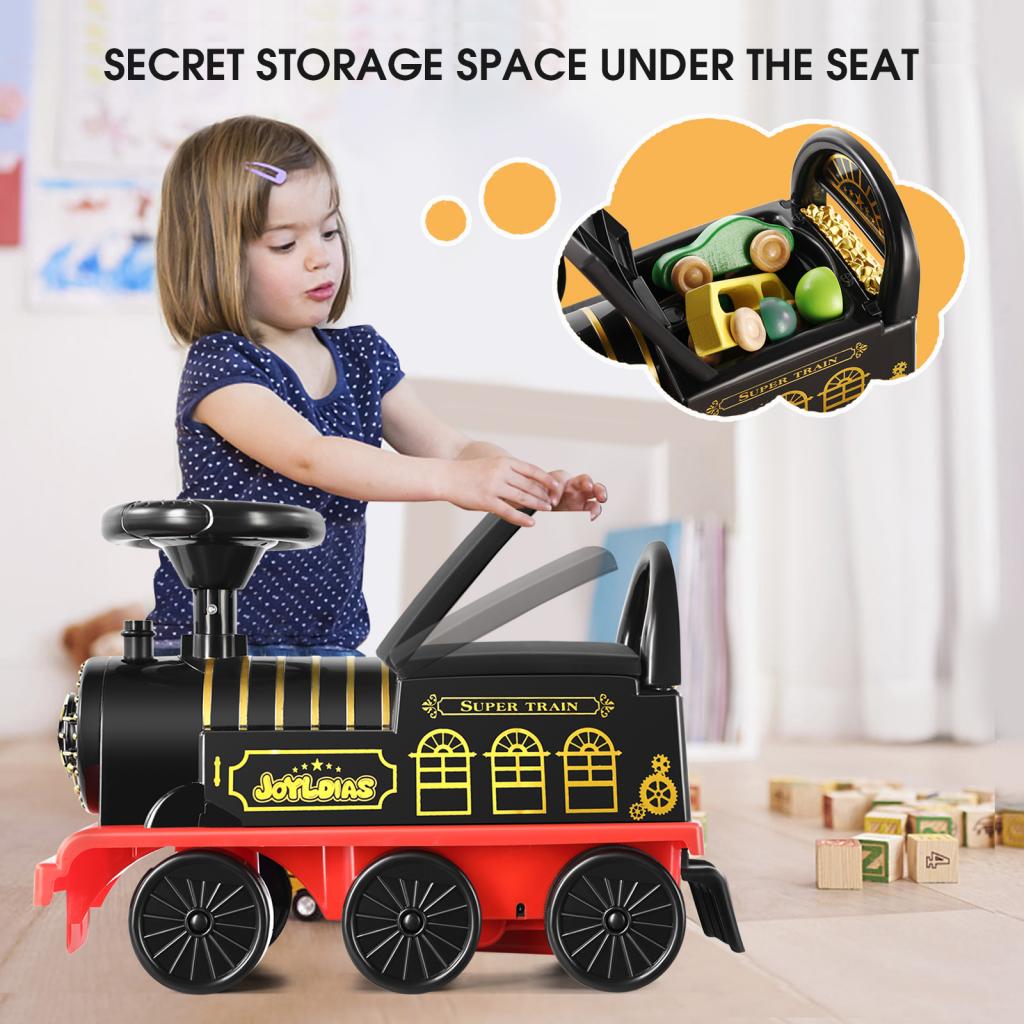 6V Ride On Train with 16pcs Curved Tracks Electric Ride On Toy Train ...